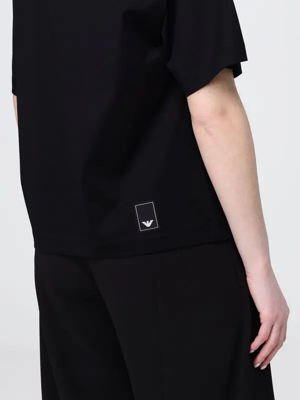 Emporio Armani Cotton T-shirt With Chest Pocket - Black