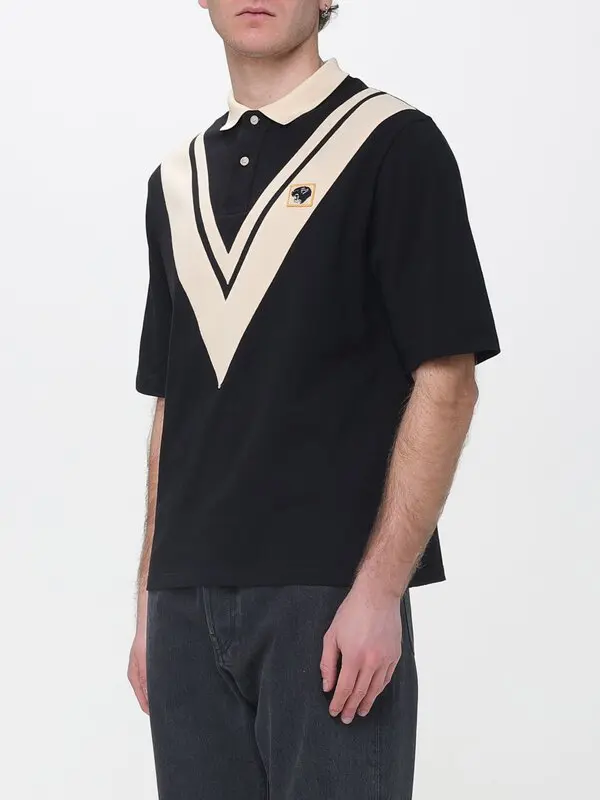 Valentino Garavani Cotton Polo Shirt With Inlaid V And Panther Patch