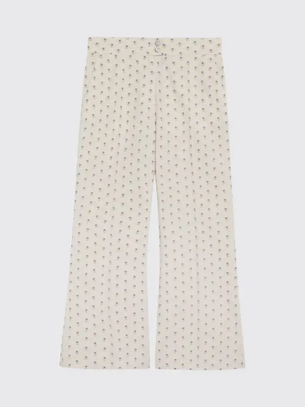 Valentino Garavani Geometric Cotton Blend Palazzo Trousers