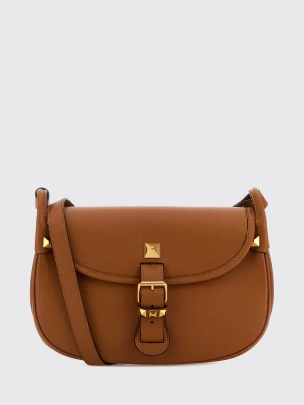 Valentino Garavani Rockstud Flaneuse Leather Bag - Walnut