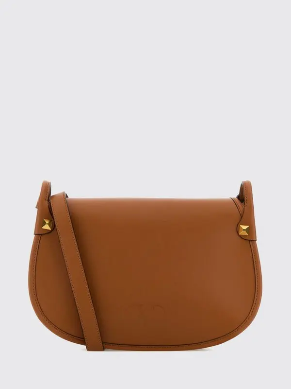 Valentino Garavani Rockstud Flaneuse Leather Bag - Walnut