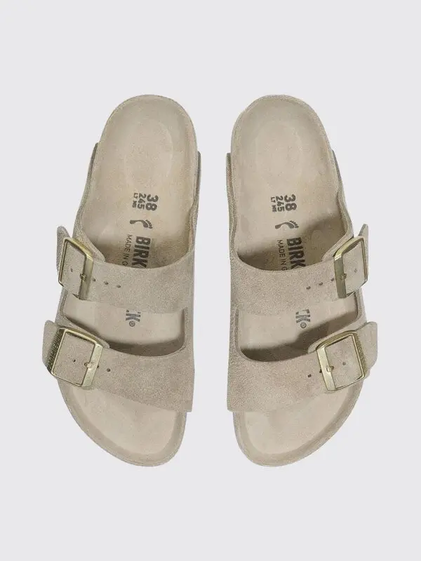BIRKENSTOCK Arizona Suede Sandals With Double Buckle Fastening - Beige