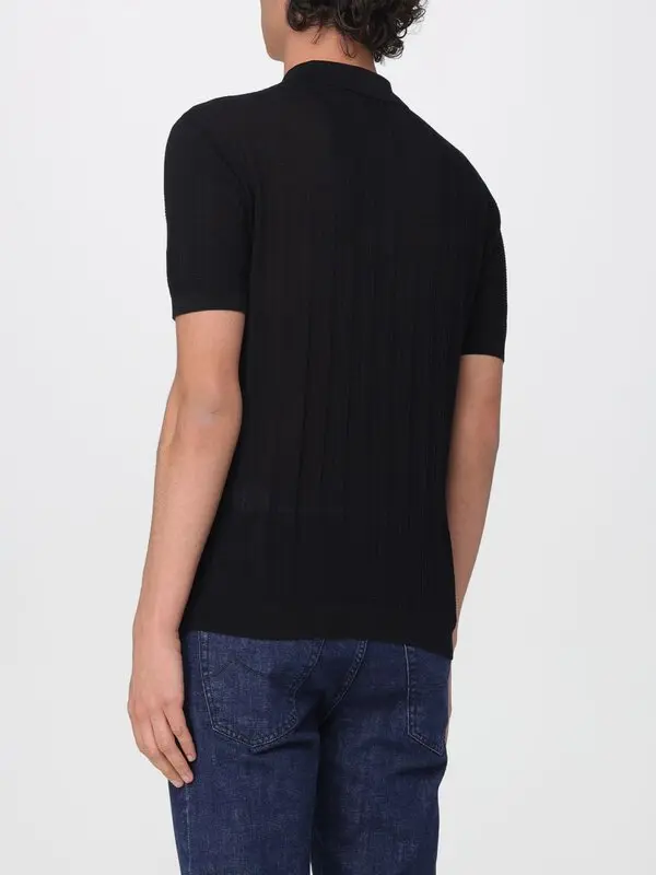 Emporio Armani Knitted Polo Shirt - Black