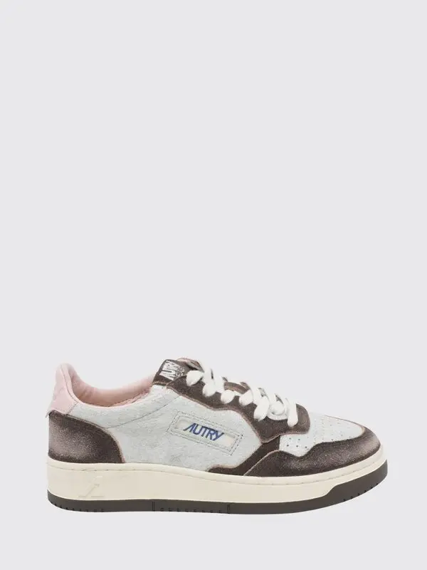 AUTRY Medalist Low Super Vintage Leather And Suede Sneakers With Worn Effect - Brown