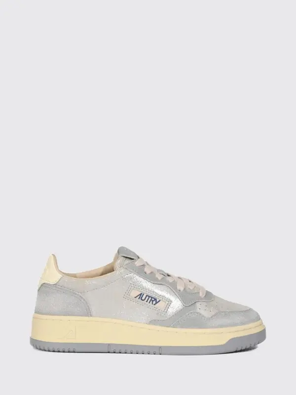 AUTRY Medalist Low Super Vintage Leather And Suede Sneakers - Grey