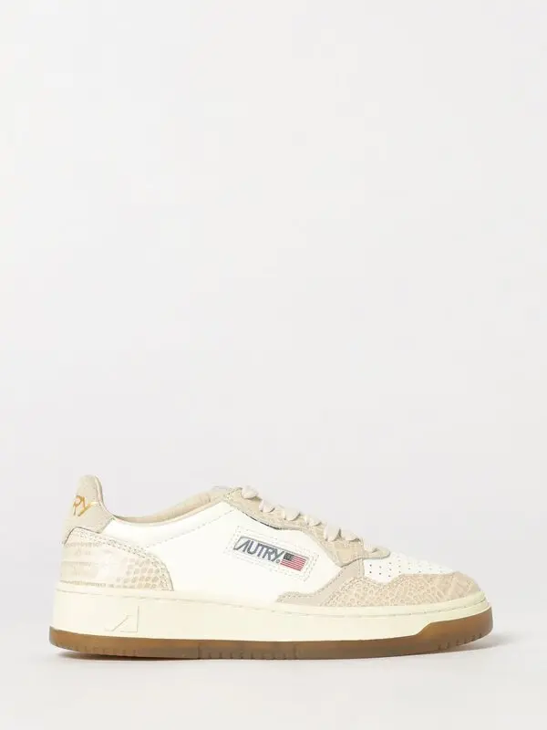 AUTRY Medalist Low Super Vintage Leather And Suede Sneakers - Ivory