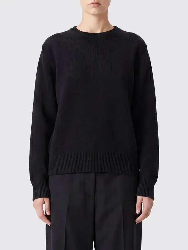 TOTEME Dropped-shoulder Cotton Crewneck Sweater - Black