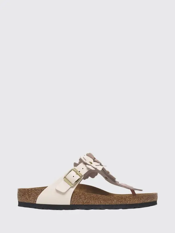 BIRKENSTOCK Gizeh Leather Sandal With Applied Flowers - Pink