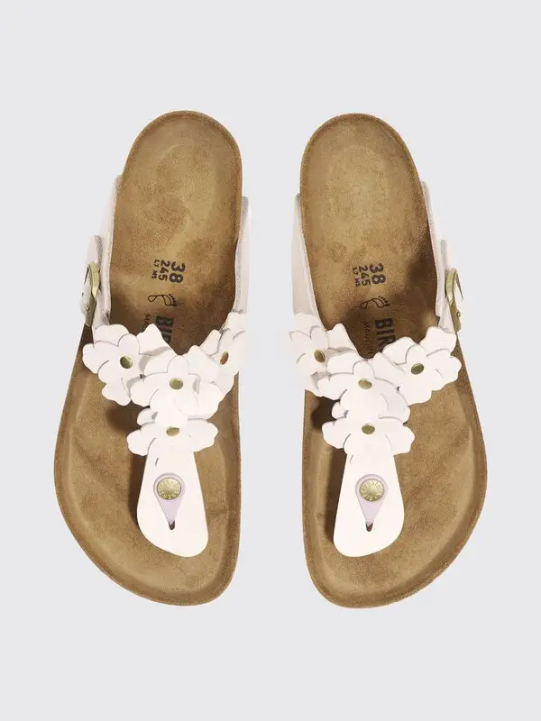 BIRKENSTOCK Gizeh Leather Sandal With Applied Flowers