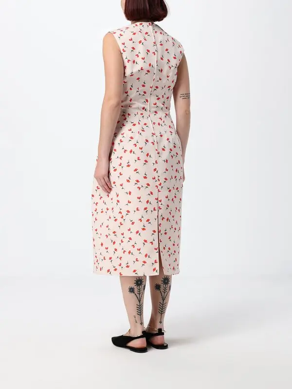 JIL SANDER Sleeveless Floral Midi Dress