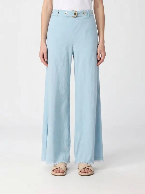 Pinko Wide-leg Linen Trousers With Belt