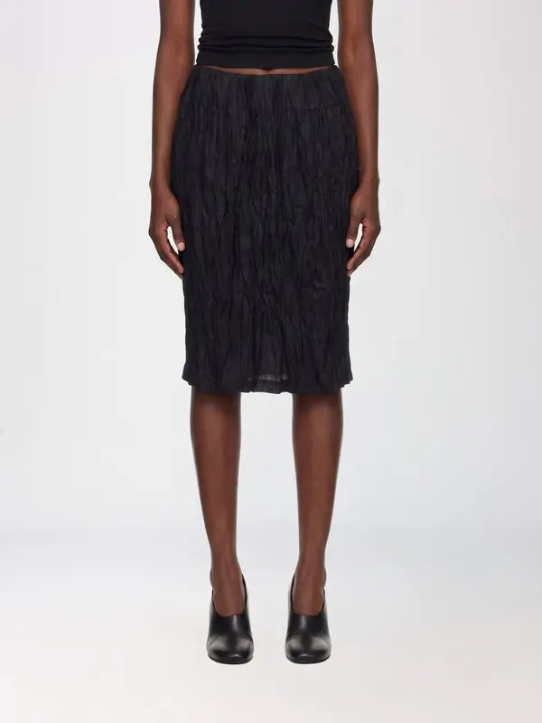 TOTEME High-waisted Crinkled Linen Midi Pencil Skirt - Black