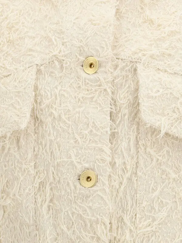 Brunello Cucinelli Textured Denim Jacket - Beige