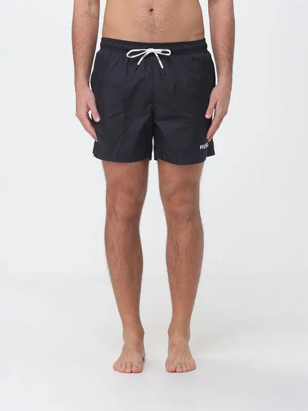 Hugo Polyester Boxer Swim Trunks - Black