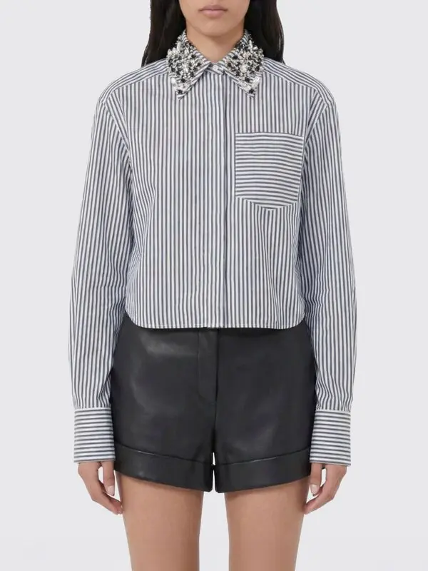 Sportmax Striped Shirt With Jewel Collar