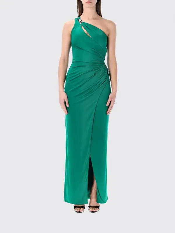 Versace One-shoulder Gown With Draping - Green