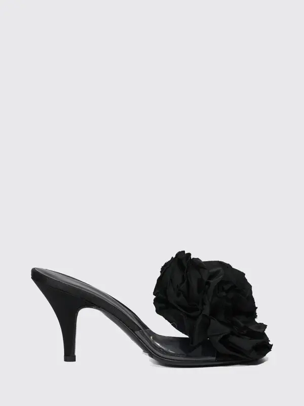 Liviana Conti Wanda Satin Mules With Floral Appliqu