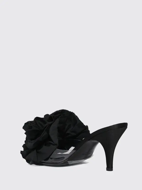 Liviana Conti Wanda Satin Mules With Floral Appliqu
