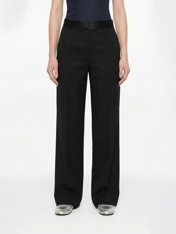 JIL SANDER Satin Straight Trousers By - Black