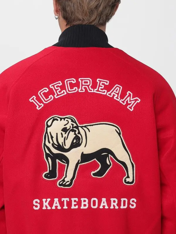ICECREAM Bulldog Embroidered Bomber Jacket