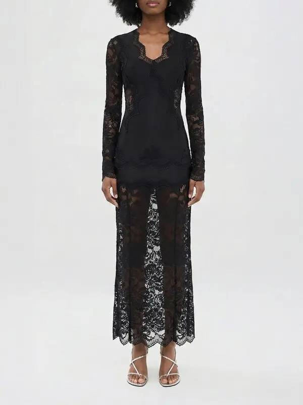 Rabanne Long Sleeve Lace Maxi Dress