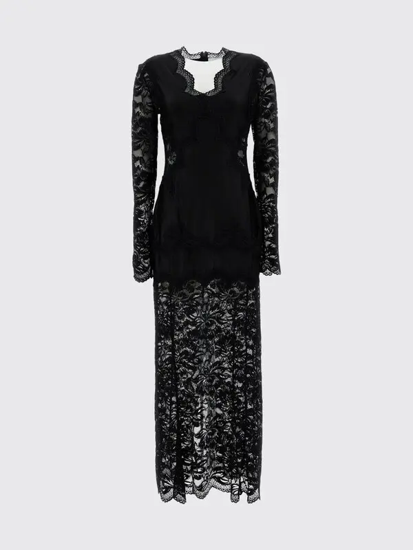 Rabanne Long Sleeve Lace Maxi Dress