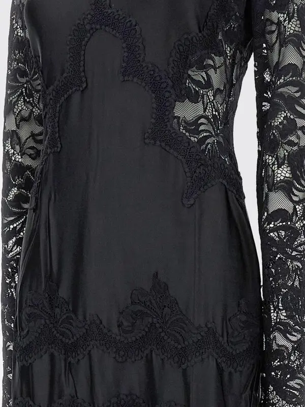Rabanne Long Sleeve Lace Maxi Dress