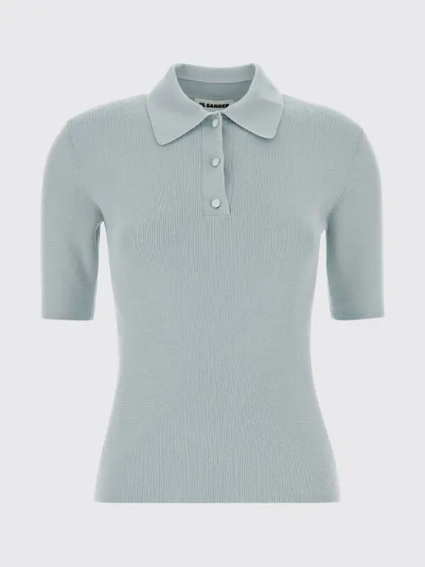 JIL SANDER Virgin Wool Knit Polo Shirt