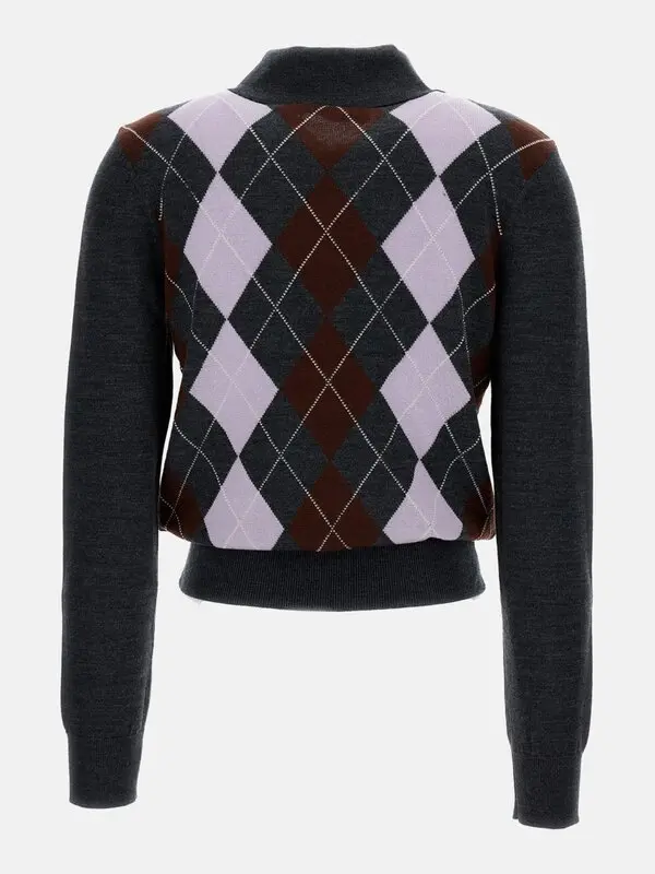 SELF-PORTRAIT Argyle Polo Shirt