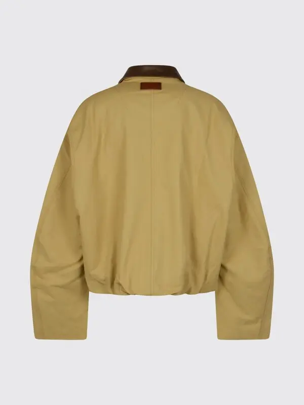 Acne Studios Organic Cotton Shirt Jacket With Leather Collar