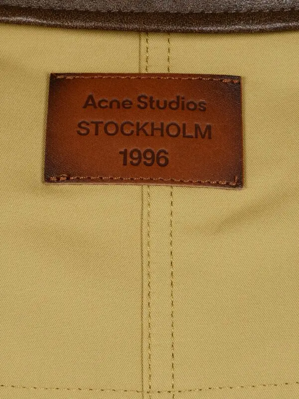 Acne Studios Organic Cotton Shirt Jacket With Leather Collar