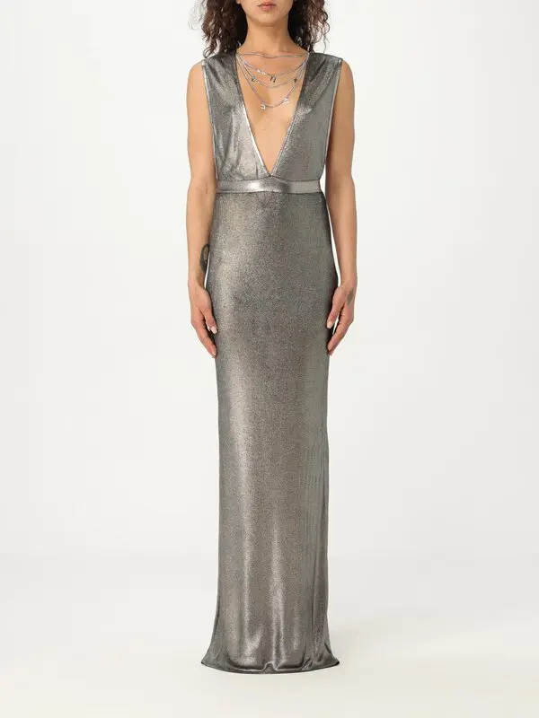 Elisabetta Franchi Metallic Maxi Dress
