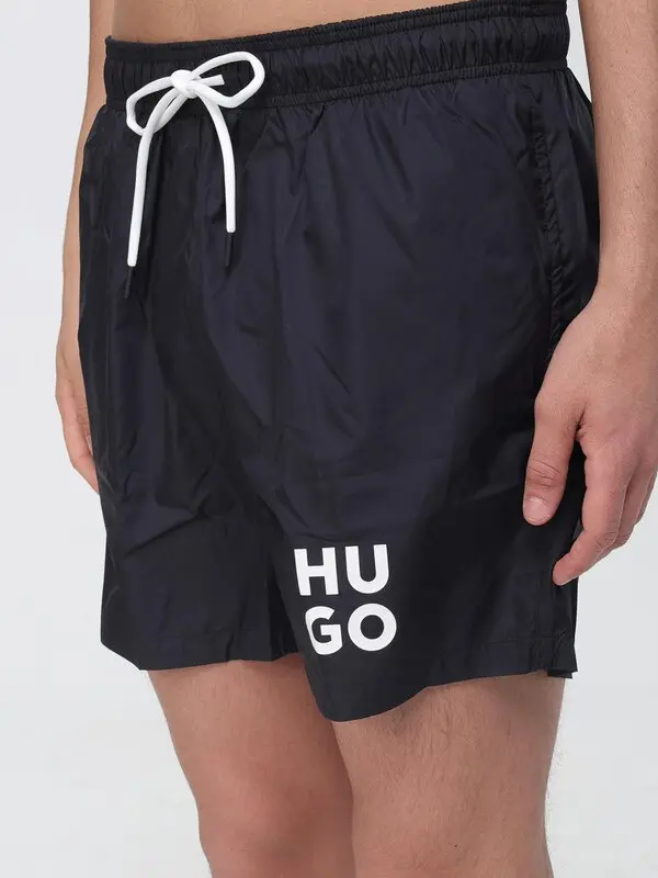 Hugo Polyester Boxer Swim Trunks - Black