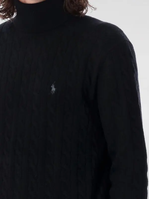 Polo Ralph Lauren Cable Knit Turtleneck Sweater - Black