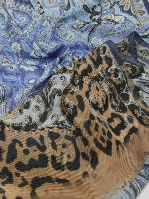 Etro Paisley Animal Print Cotton Scarf