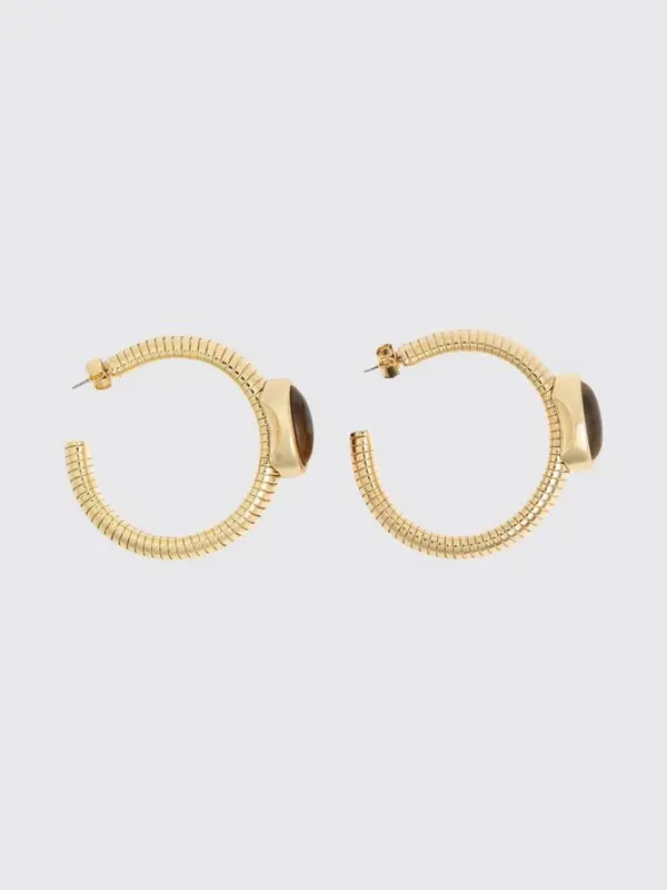 Liviana Conti Tabita Brass Hoop Earrings With Stone Appliques