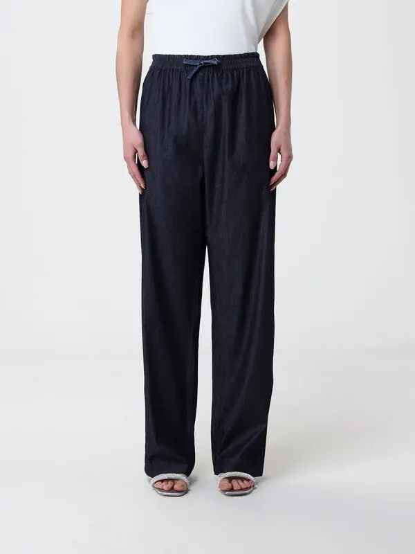 Emporio Armani Stretch Cotton Wide-leg Trousers