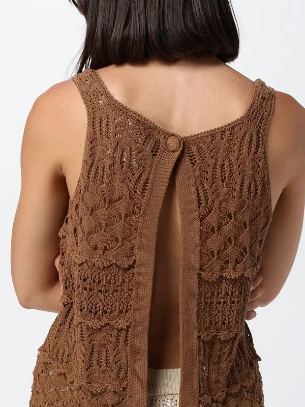SEMICOUTURE Sleeveless Crochet Top
