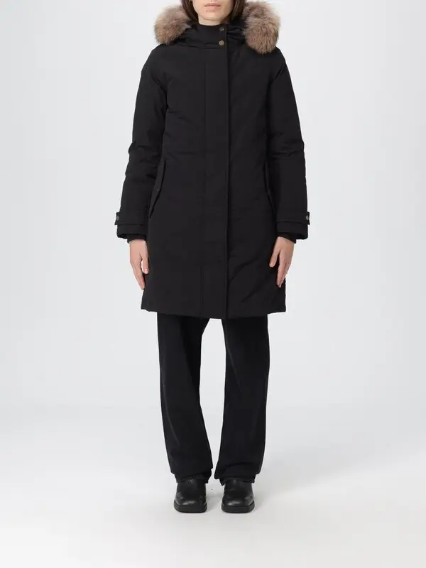 Woolrich Parka With Fur Trimmed Hood - Black