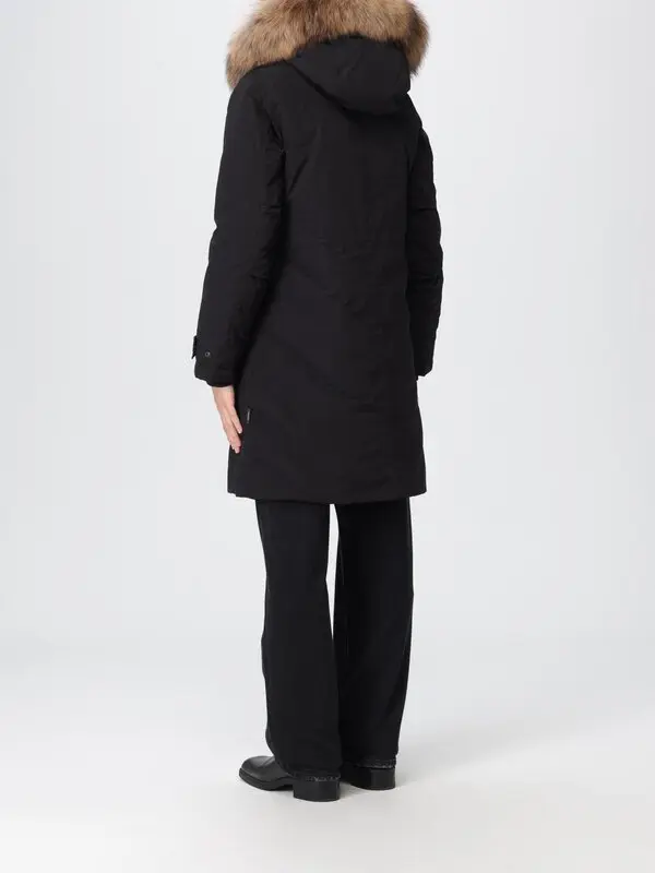 Woolrich Parka With Fur Trimmed Hood - Black