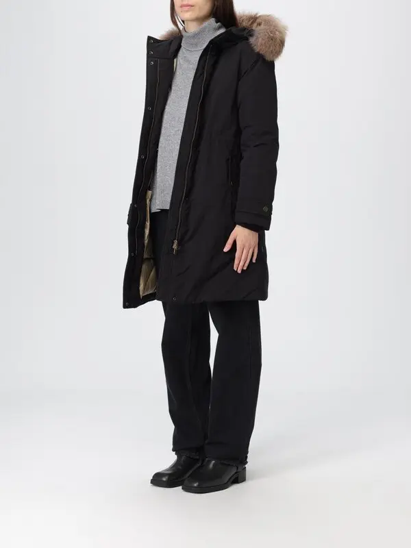 Woolrich Parka With Fur Trimmed Hood - Black