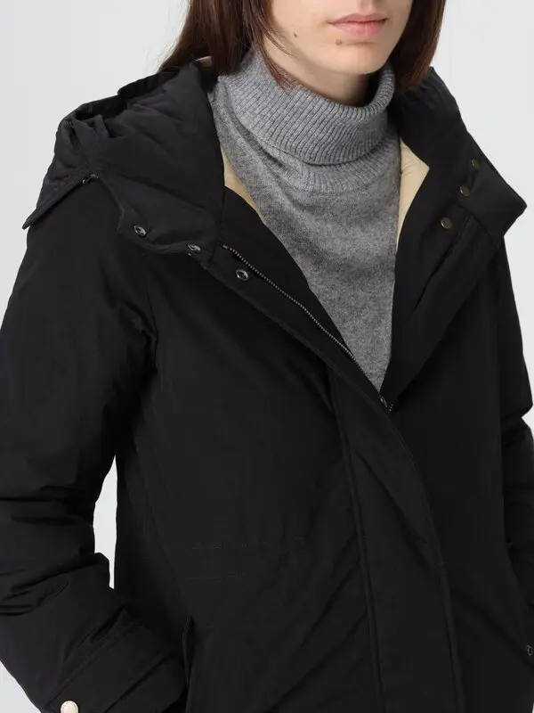 Woolrich Parka With Fur Trimmed Hood - Black