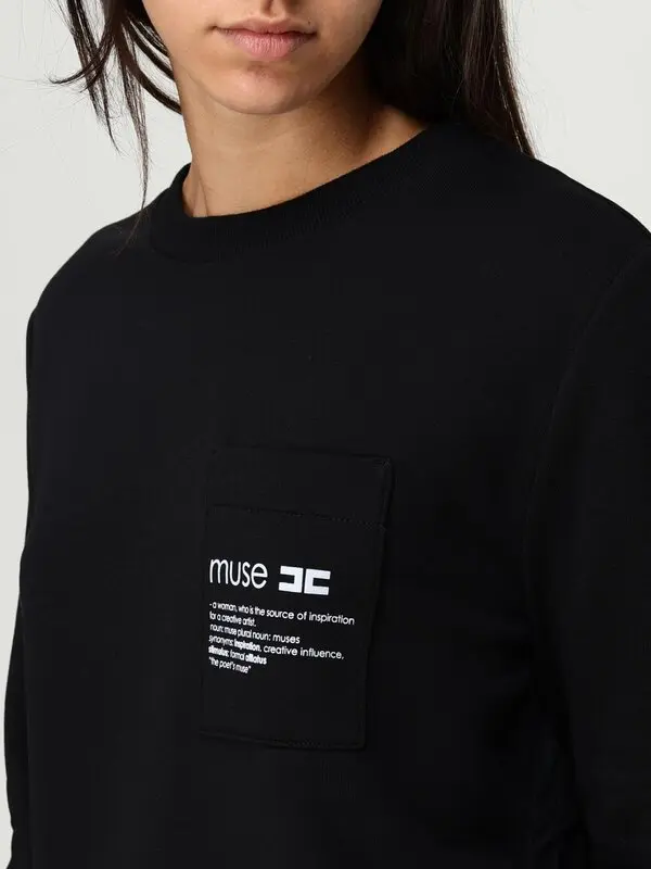 Elisabetta Franchi Crewneck Sweatshirt With Layered Detail