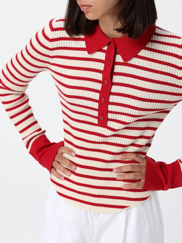 SEMICOUTURE Striped Knit Polo