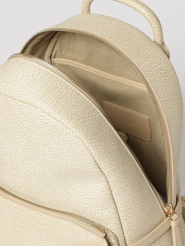 Borbonese Gemini Medium Bag In Op Print Nylon - Sand
