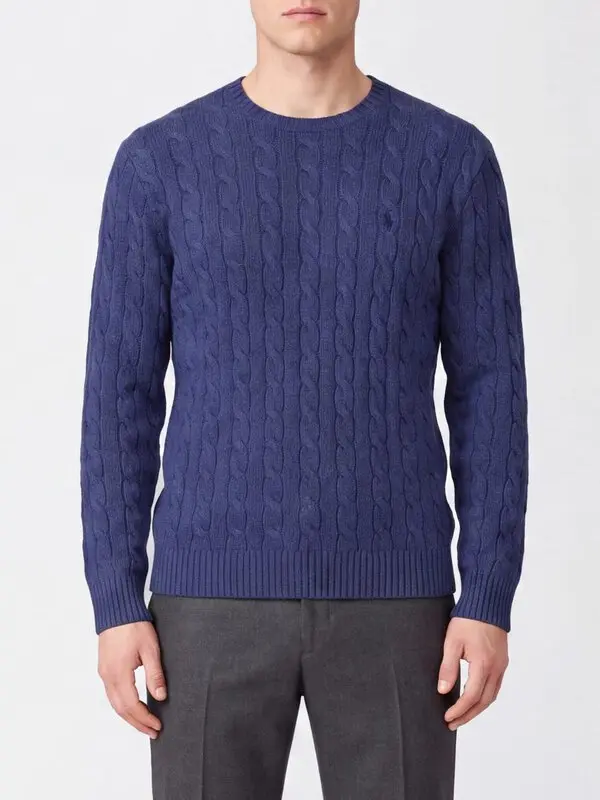 Polo Ralph Lauren Wool And Cashmere Crewneck Sweater With Embroidered Pony - Rust