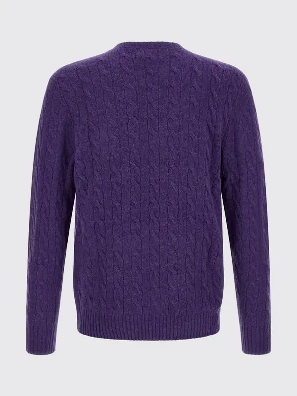 Polo Ralph Lauren Wool And Cashmere Crewneck Sweater With Embroidered Pony - Violet