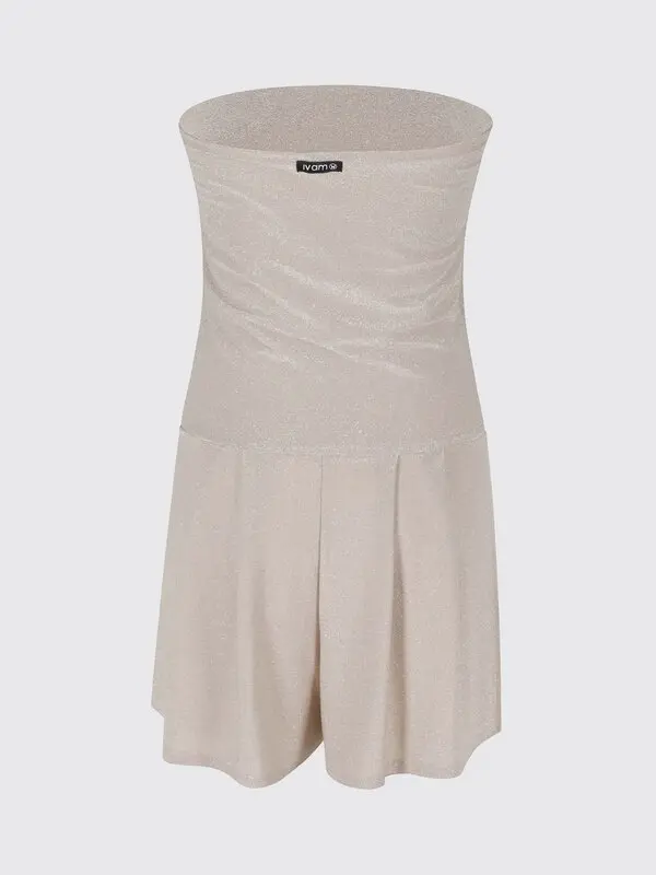 IV.AM Microfiber Off-the-shoulder Jumpsuit - Sand