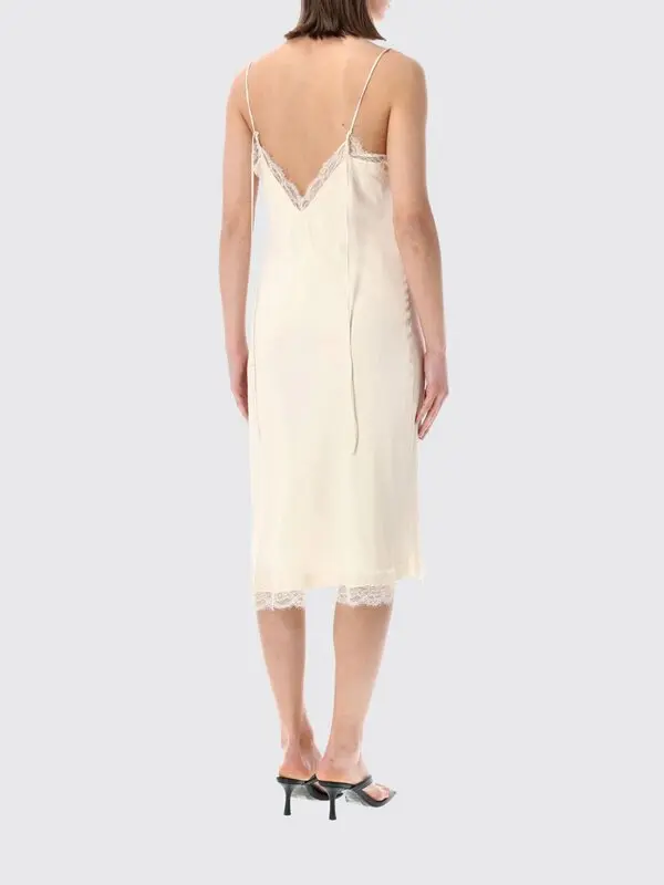 RÓHE Silk Blend Slip Dress With Lace Inserts