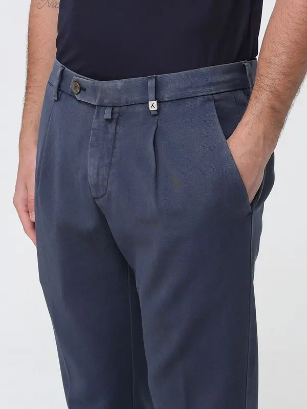 MYTHS Slim Fit Virgin Wool Trousers - Blue